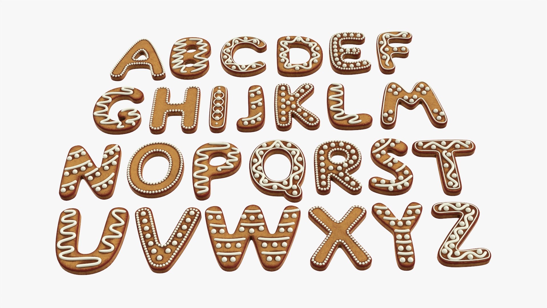 Alphabet Letters Decorated 04 3D Model - TurboSquid 1801157