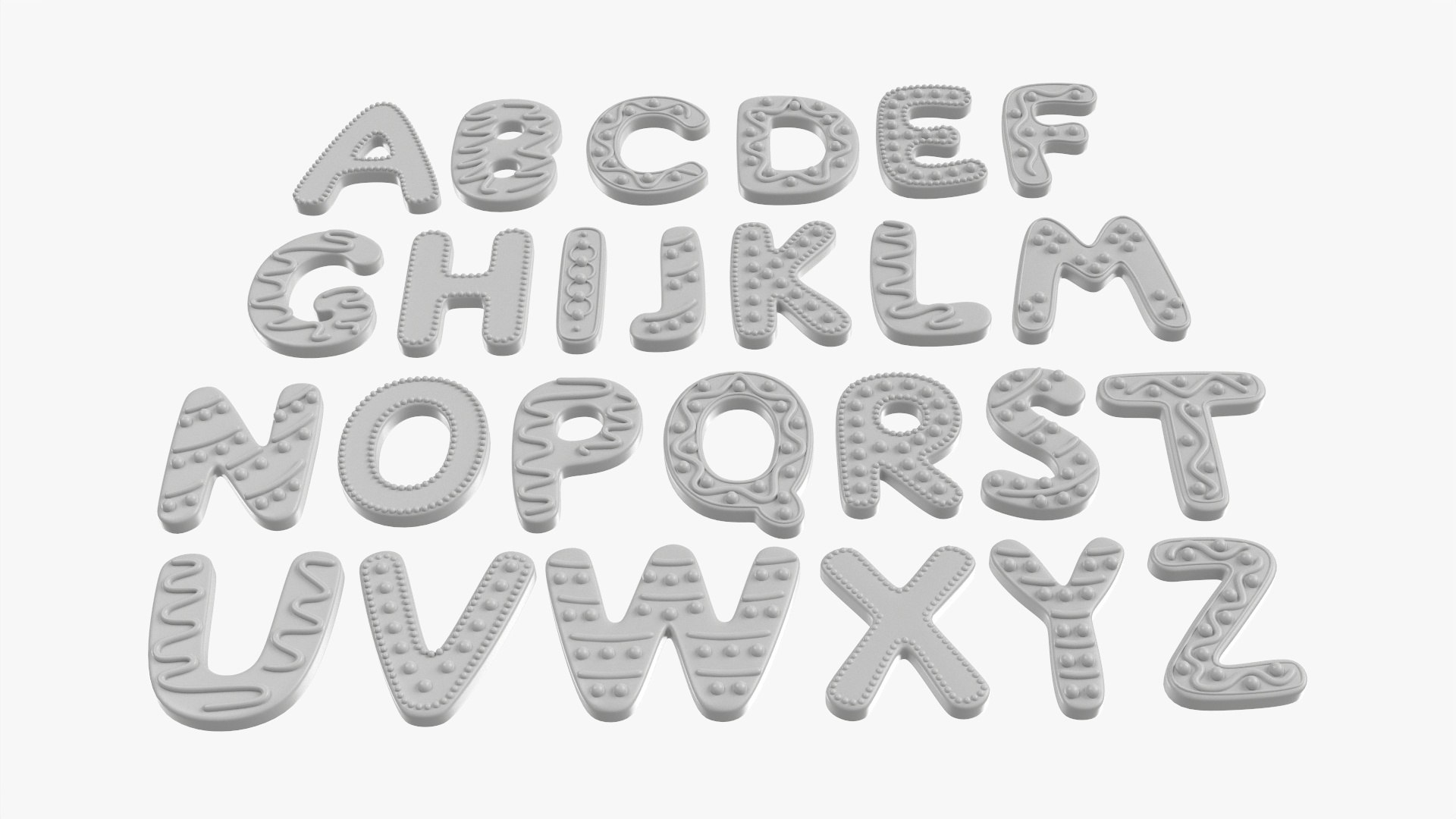 Alphabet Letters Decorated 04 3D Model - TurboSquid 1801157