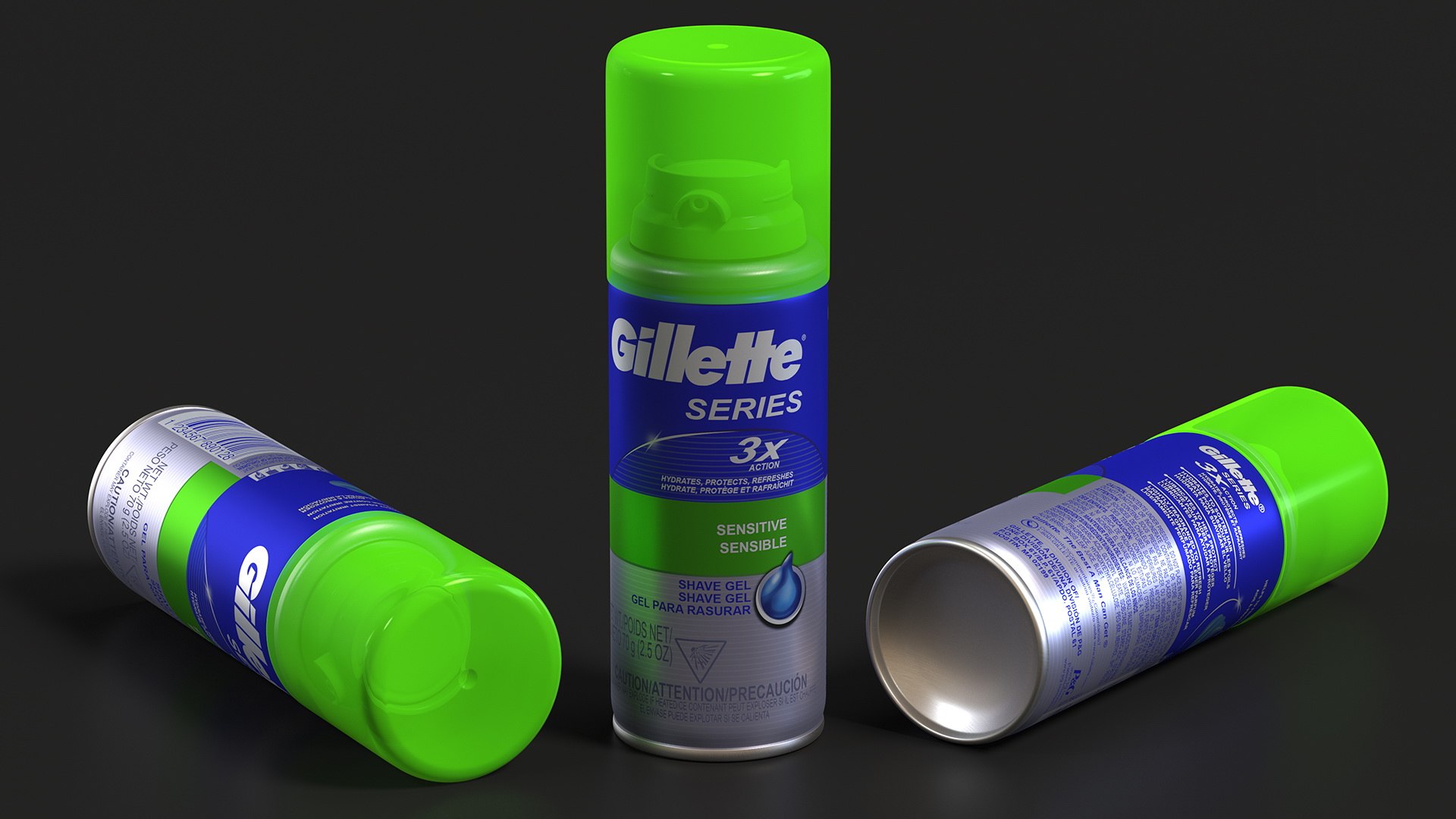 3D Model Shave Gel Gillette Travel Can - TurboSquid 2003851