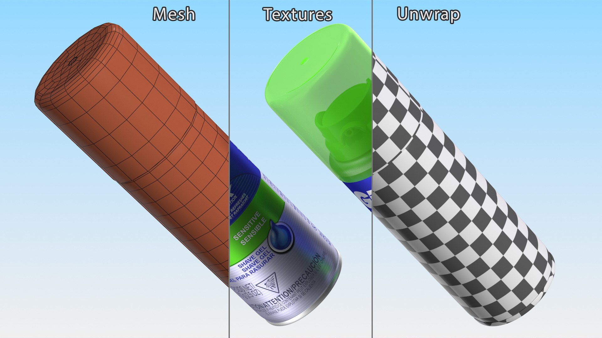 3D Model Shave Gel Gillette Travel Can - TurboSquid 2003851