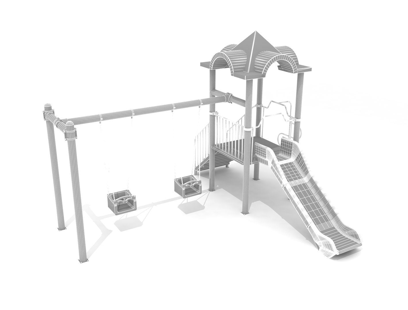 Metal playground slide 3D - TurboSquid 1547418