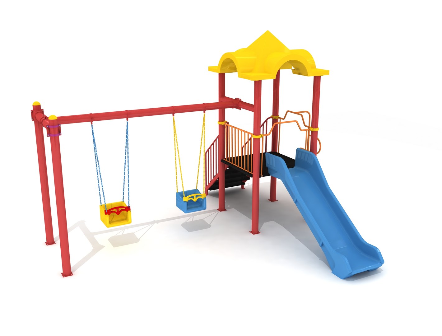 Metal playground slide 3D - TurboSquid 1547418