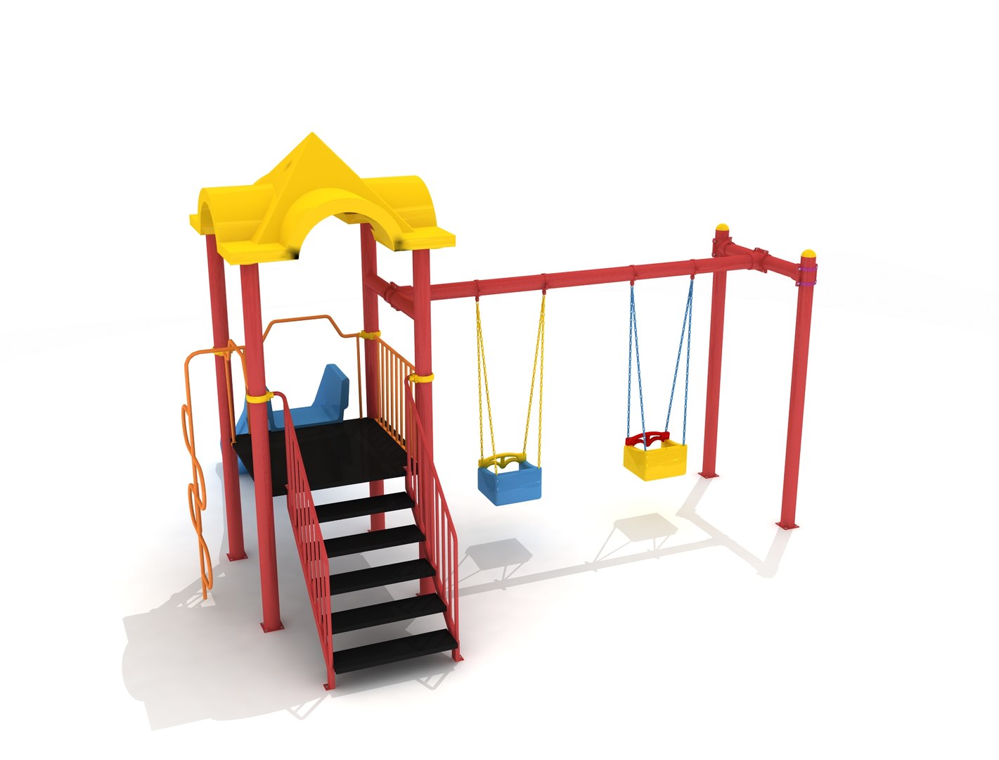 Metal playground slide 3D - TurboSquid 1547418