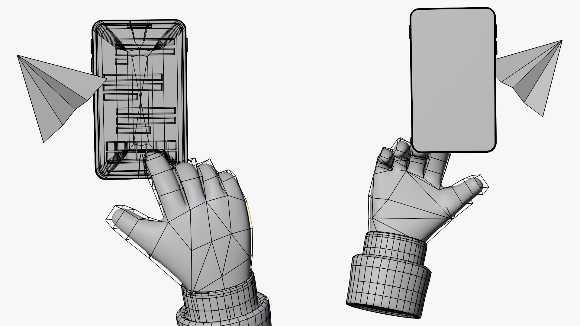 Cartoon Smartphone And A Hand Pressing Button 3D Model - TurboSquid 2294316