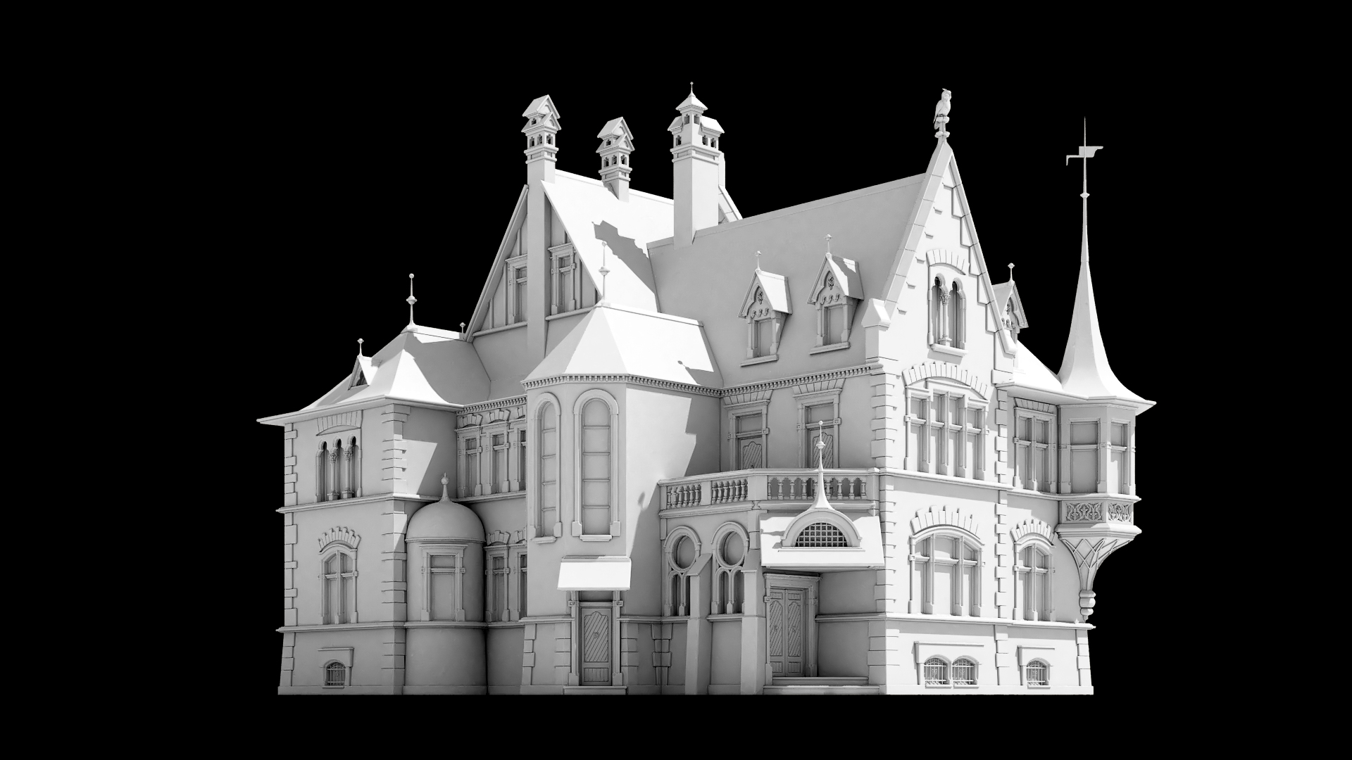 Realistic Ancient Mansion Model - TurboSquid 1569140