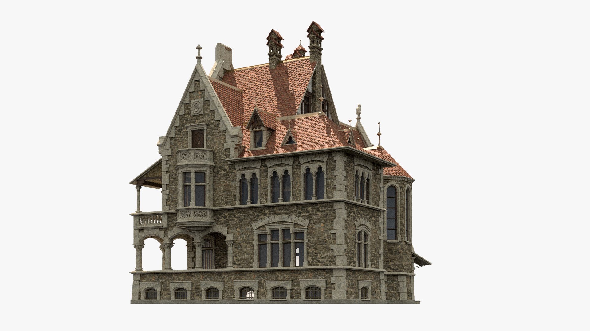 Realistic Ancient Mansion Model - TurboSquid 1569140