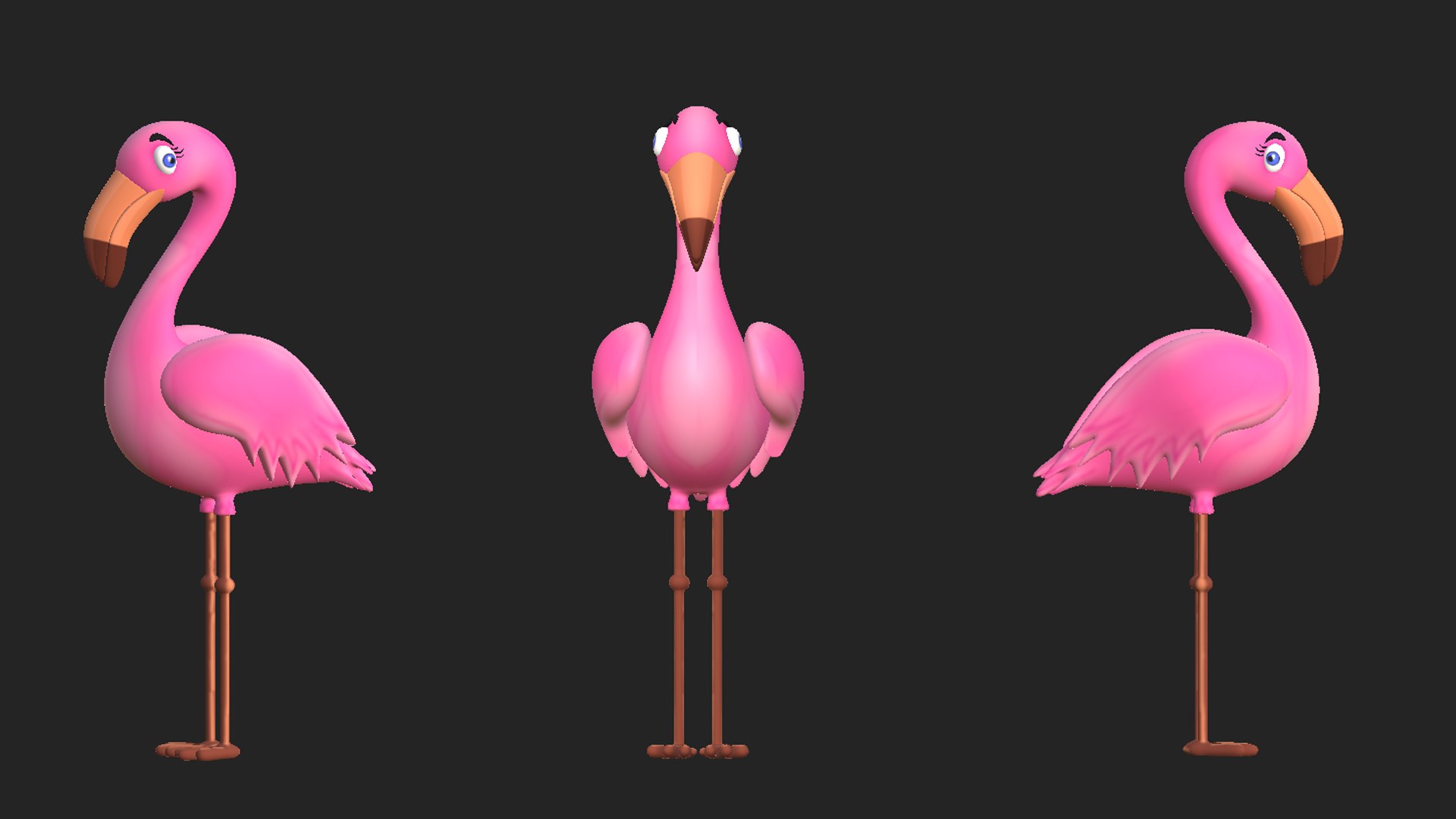 3D Flamingo Cartoon Model - TurboSquid 2189028