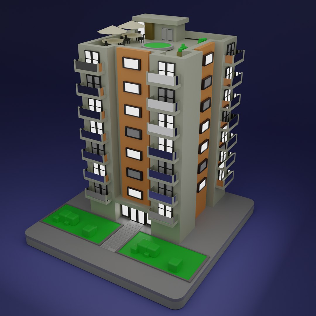 3D Building isometric - TurboSquid 1921617