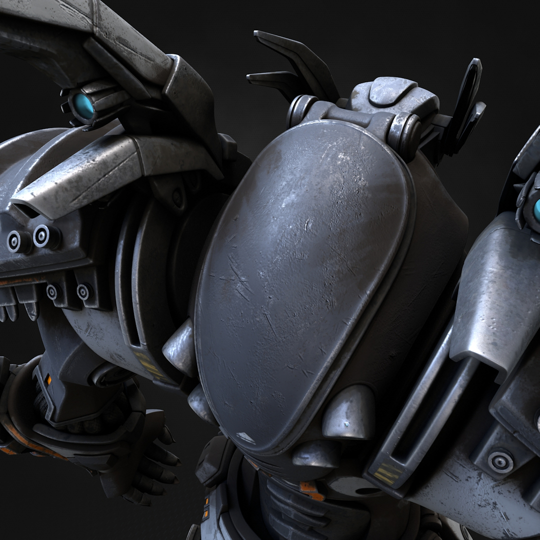 3d mech pbr marmoset