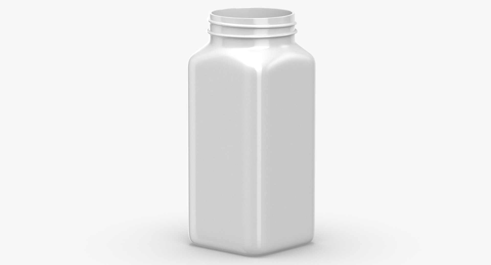 3D 16oz 480ml Plastic Square Bottles White Collection 03 - 2 Models - TurboSquid 1955482