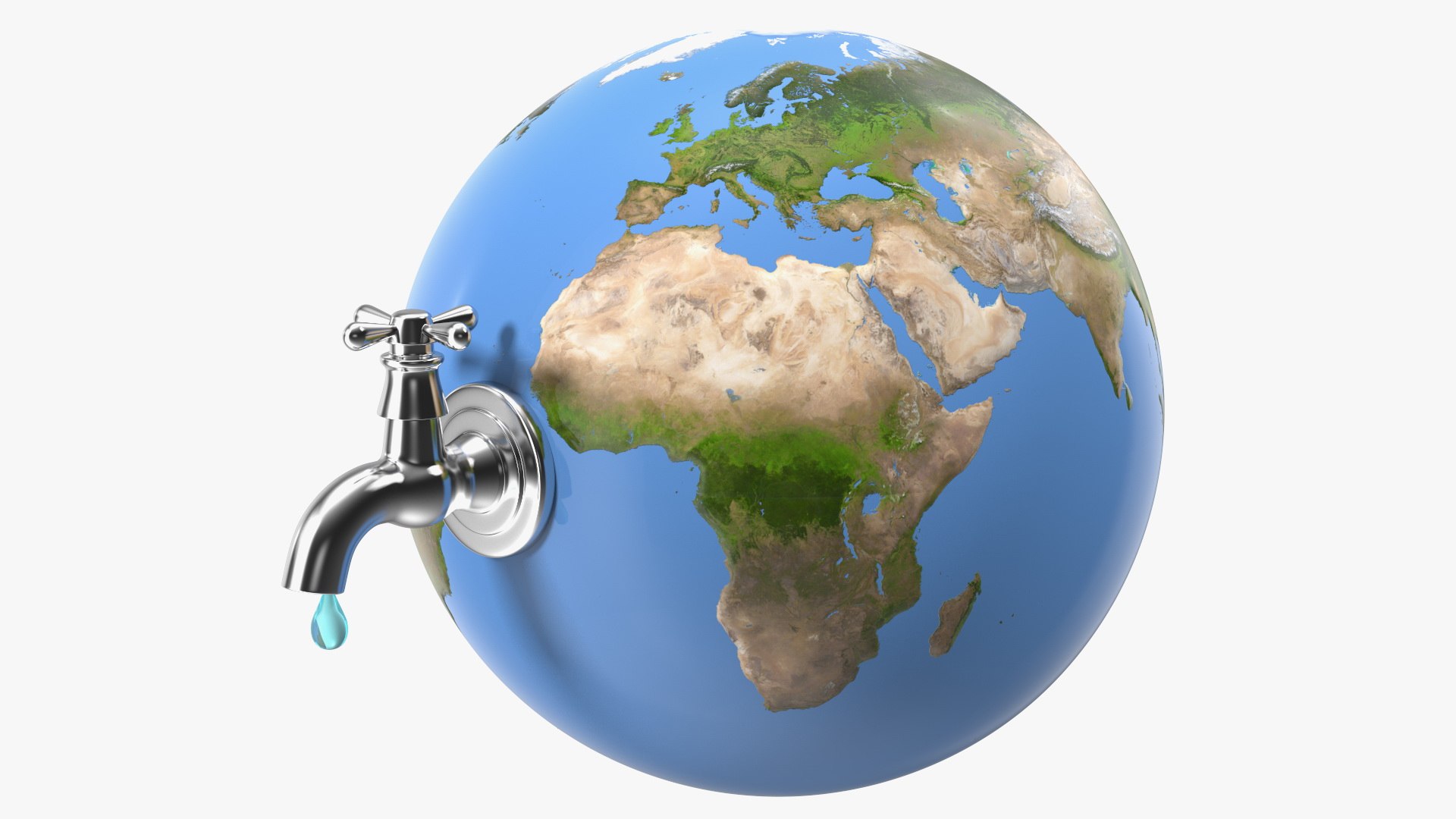 Stylized earth faucet water tap 3D - TurboSquid 1699086