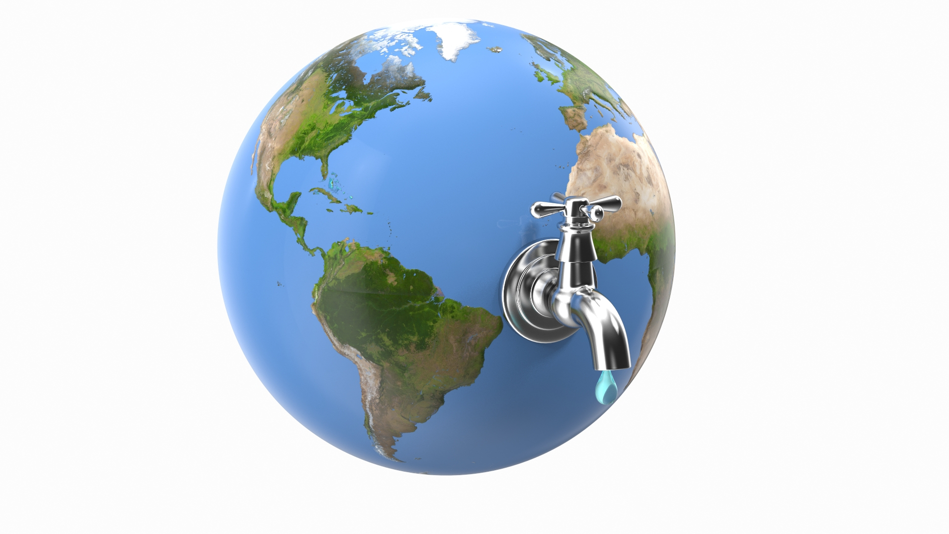 Stylized Earth Faucet Water Tap 3D - TurboSquid 1699086