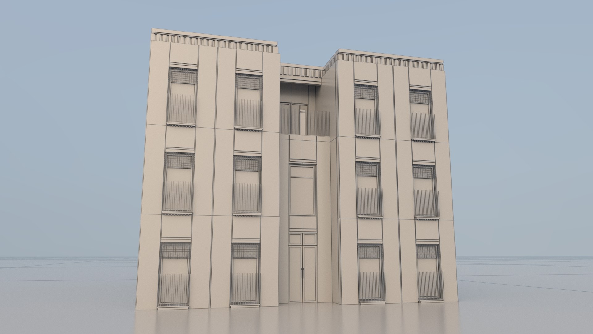 3D Model Neoclassic Building Facade - TurboSquid 1659603