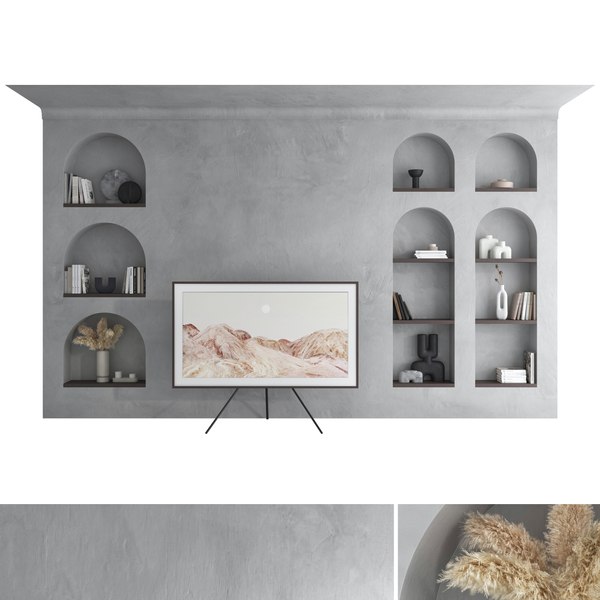 modelo 3d TV wall set 48 - TurboSquid 2042282