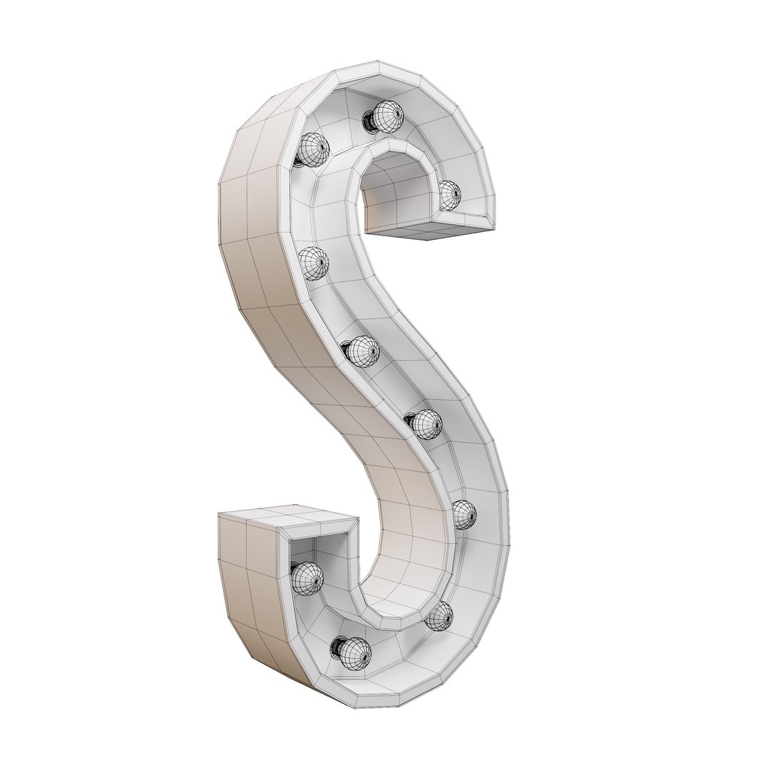 3D Marquee Letter S Led Glow Sign Model - TurboSquid 1973886