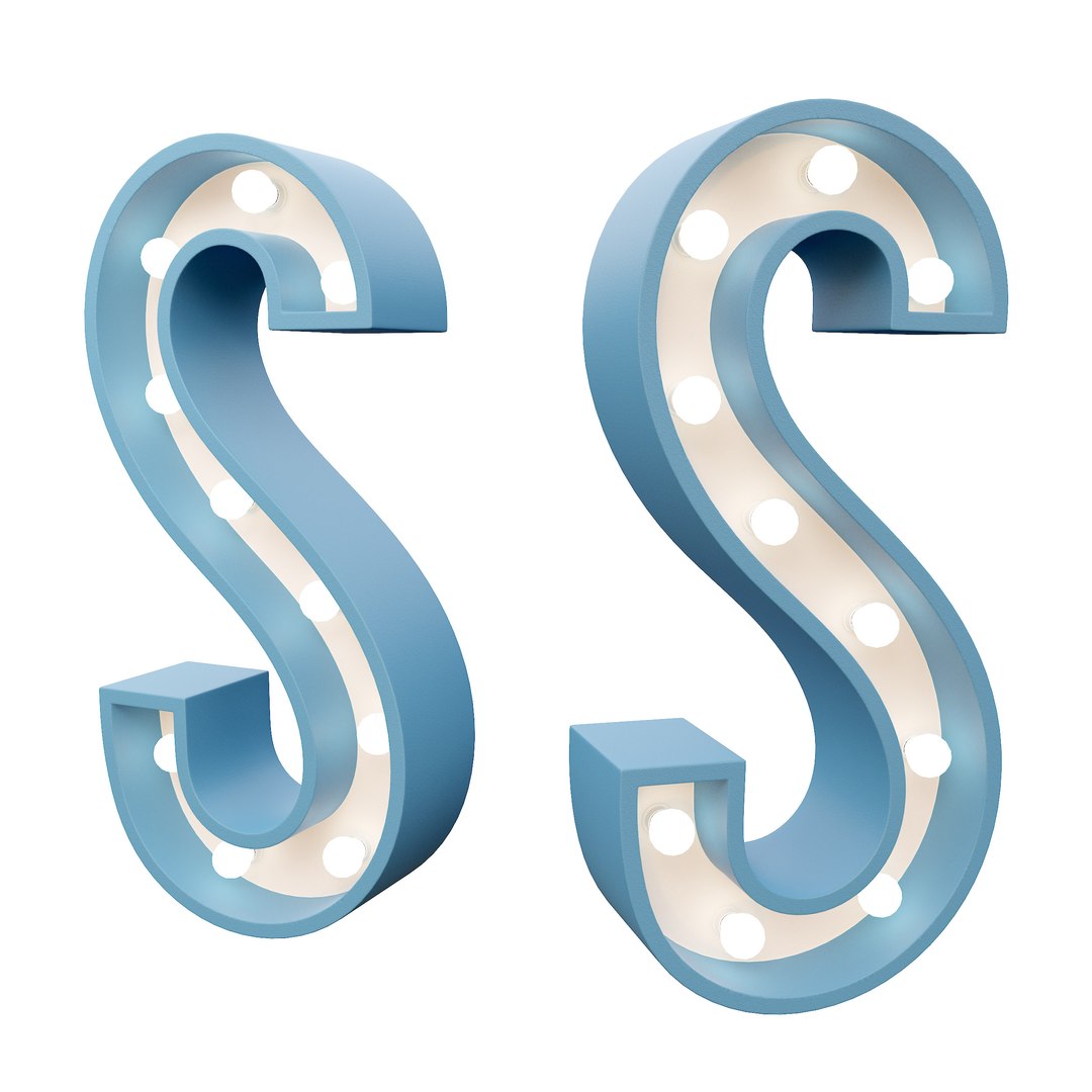 3D Marquee Letter S Led Glow Sign Model - TurboSquid 1973886
