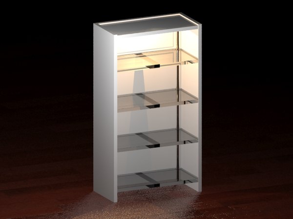 3d bookshelf light model