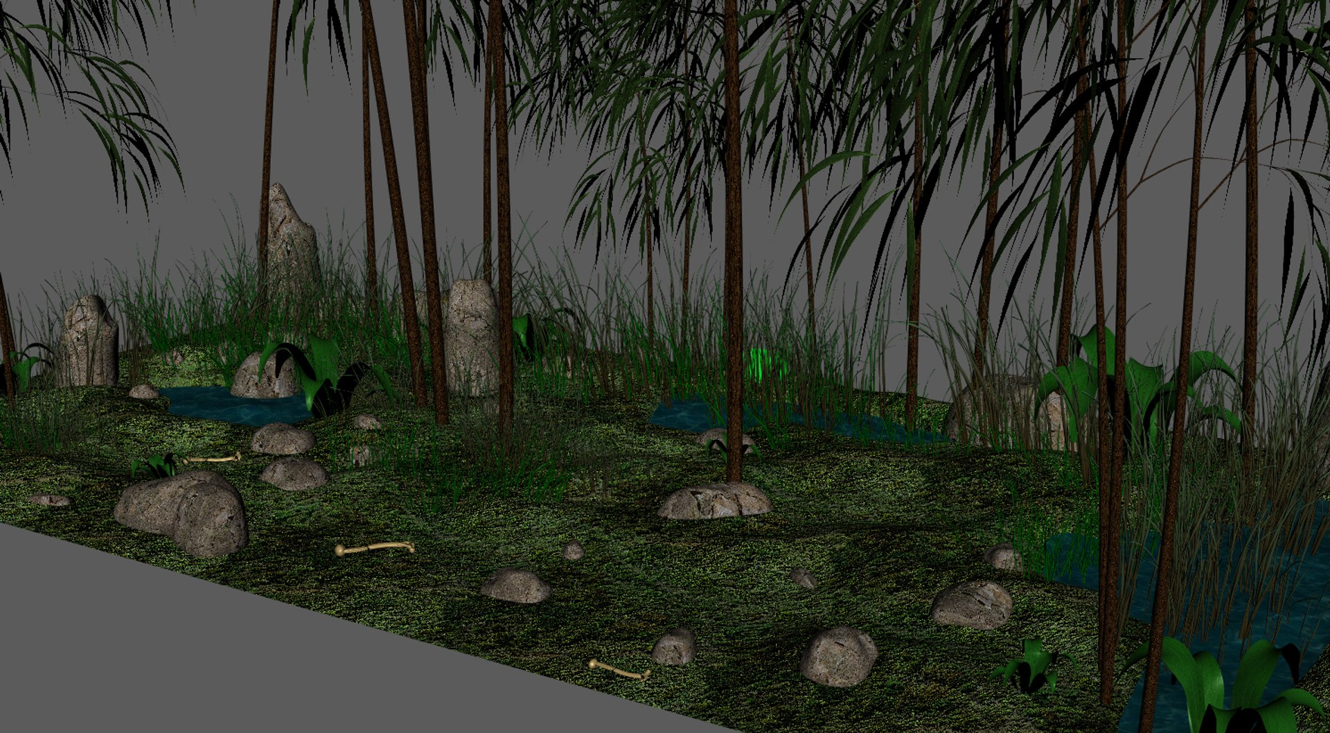 Bambu Tree Landscape Obj