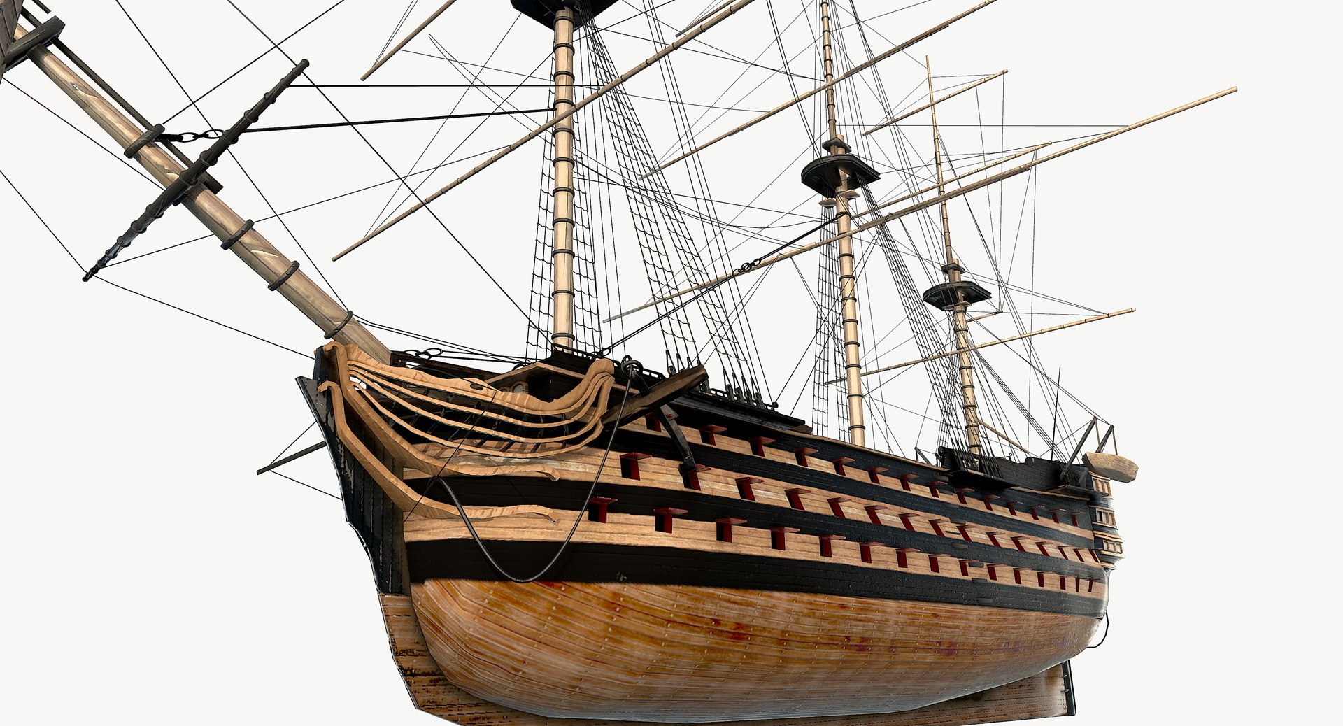 Simple Ship Line 3d Model