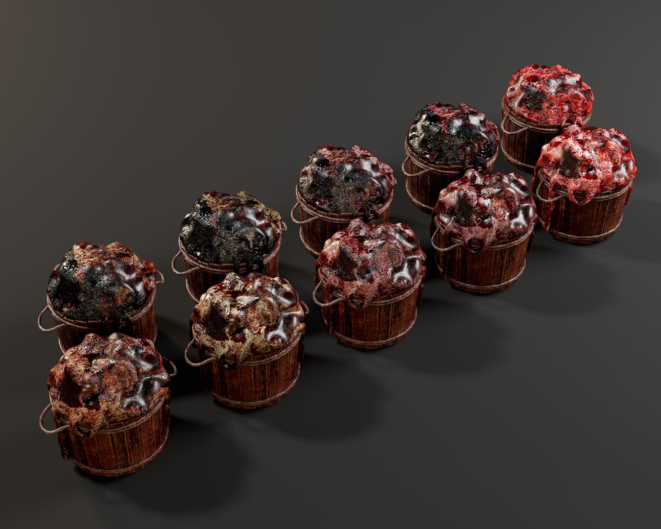 3D Creepy Buckets With Guts Model - TurboSquid 2357989