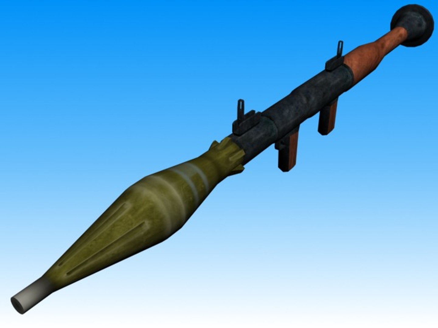 rpg-7 rocket launcher 3d model