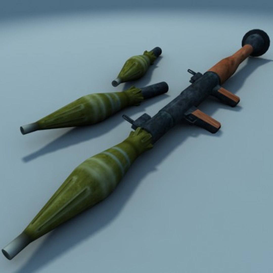 rpg-7 rocket launcher 3d model