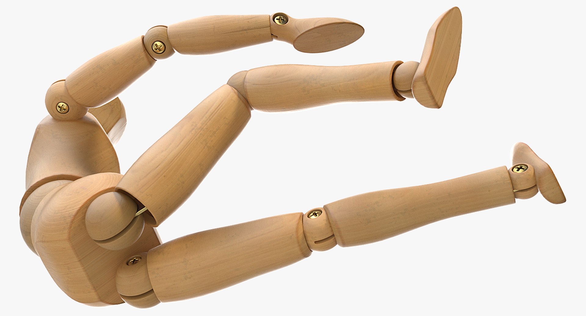 3D wooden dummy toy sitting model - TurboSquid 1333540