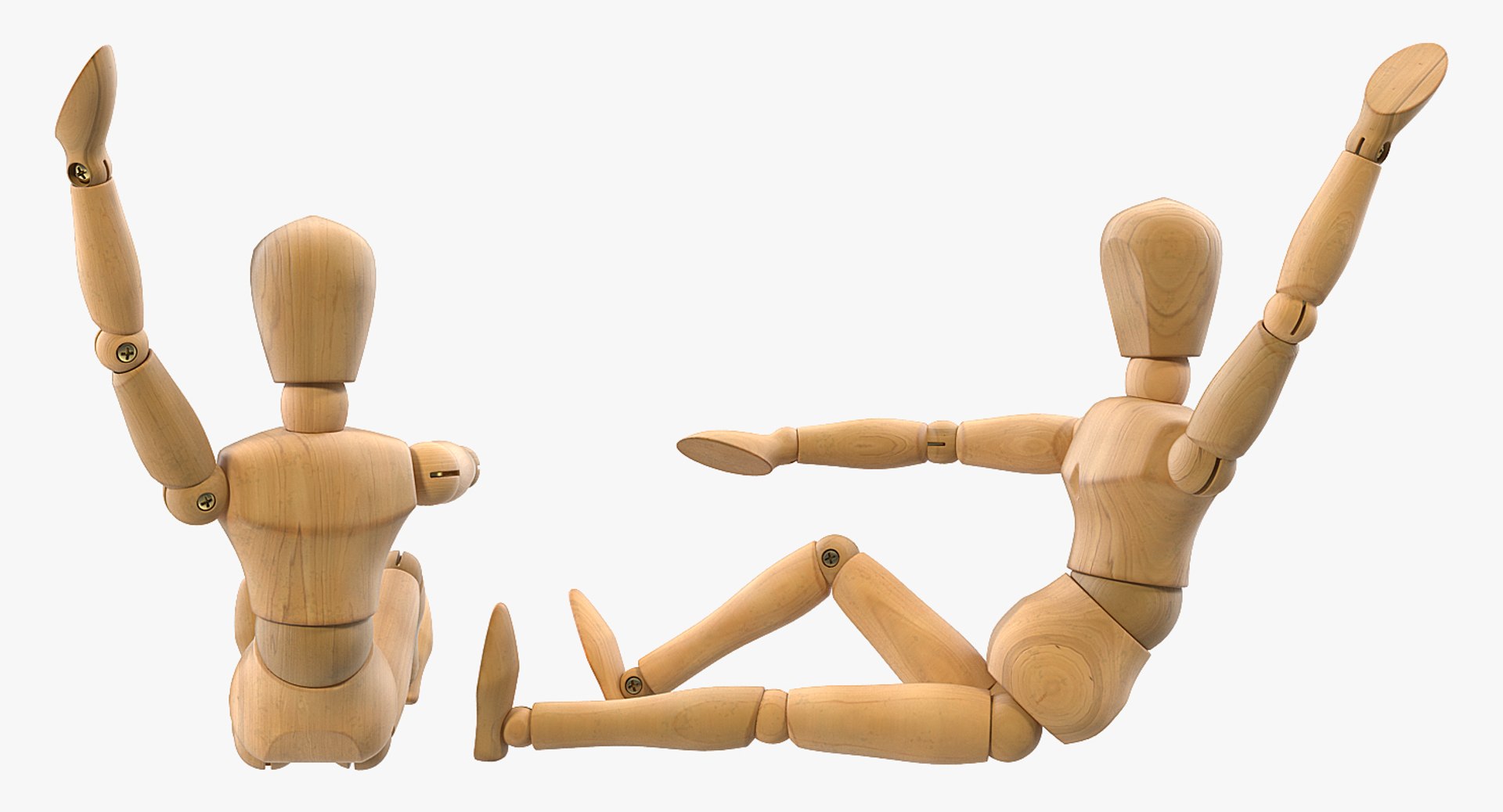 3D Wooden Dummy Toy Sitting Model - TurboSquid 1333540