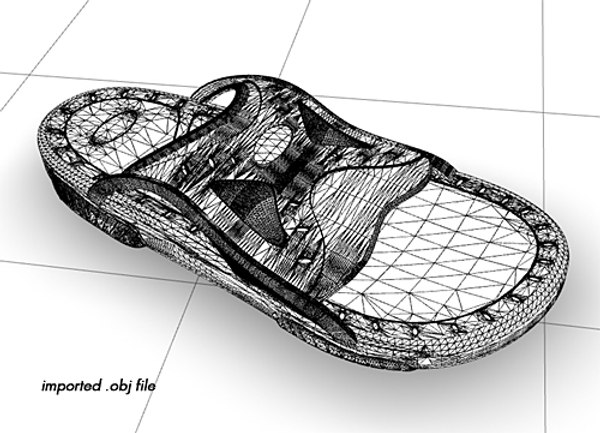 3d model of slide sandals