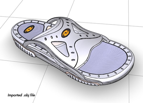 3d model of slide sandals