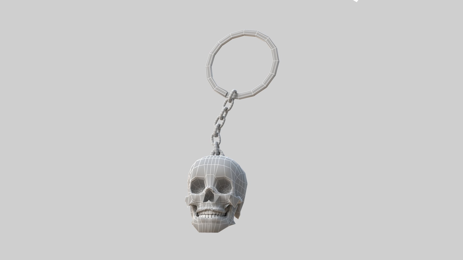 Human Skull Keychain Silver 3D Model - TurboSquid 2342986