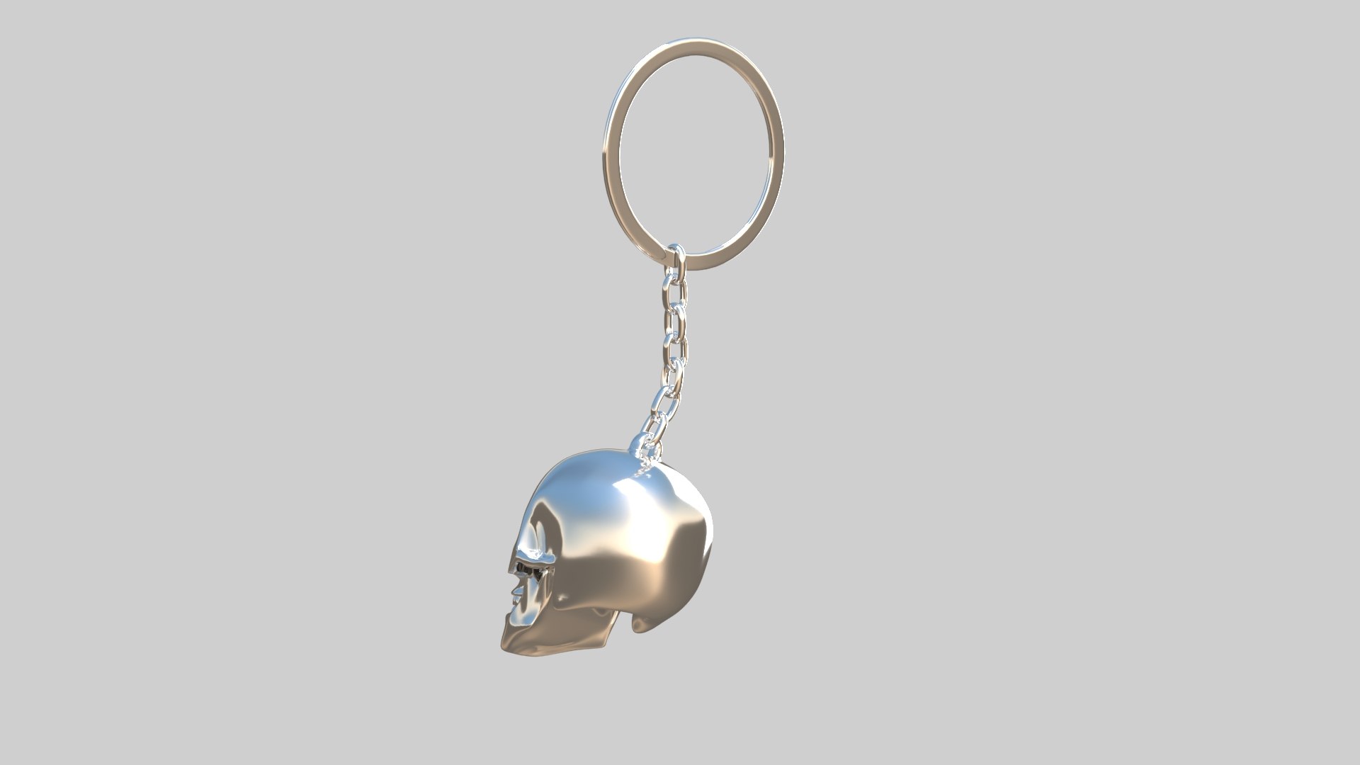 Human Skull Keychain Silver 3D Model - TurboSquid 2342986