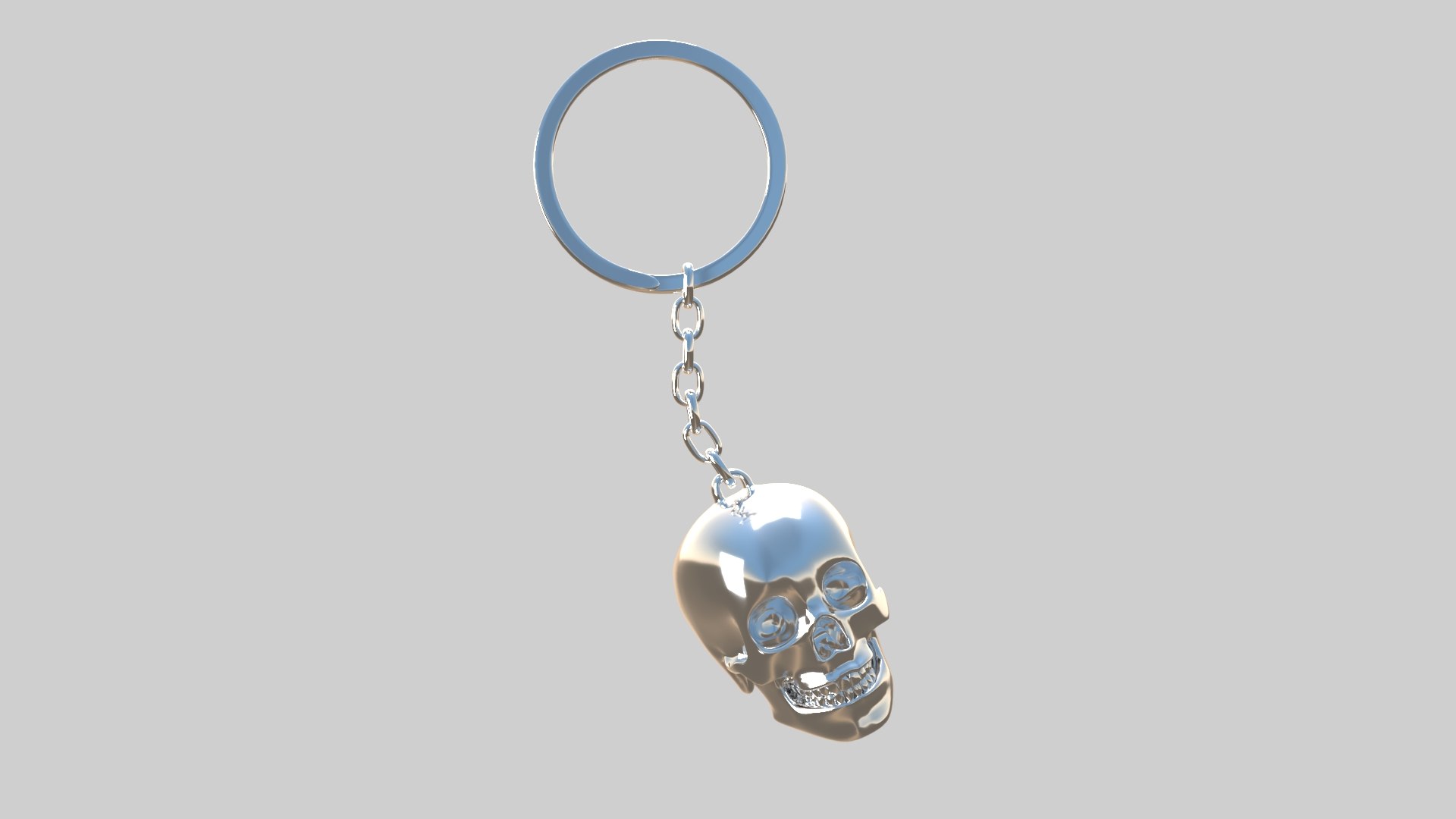 Human Skull Keychain Silver 3D Model - TurboSquid 2342986