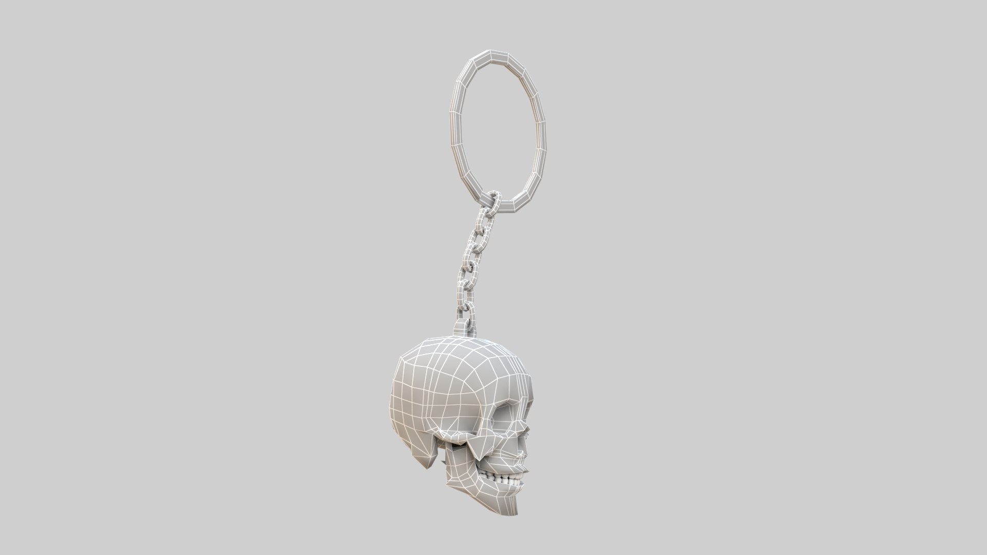 Human Skull Keychain Silver 3D Model - TurboSquid 2342986