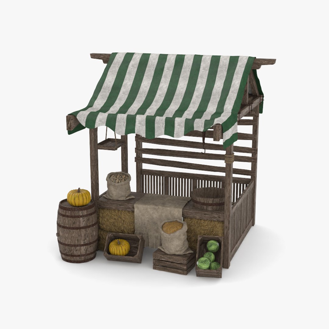 modelo 3d Puesto en el mercado medieval - TurboSquid 2161624