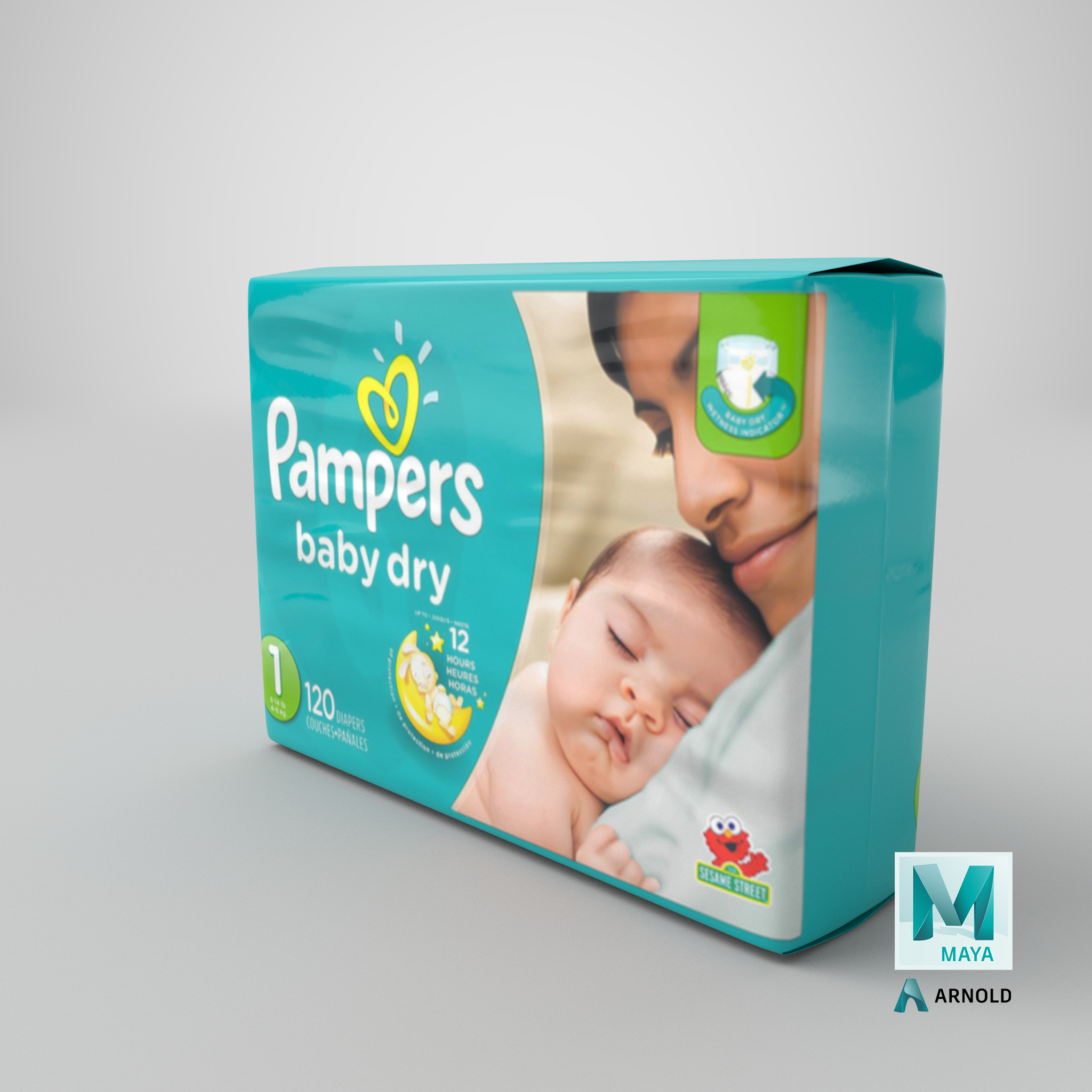 3D diaper package pampers model - TurboSquid 1682710