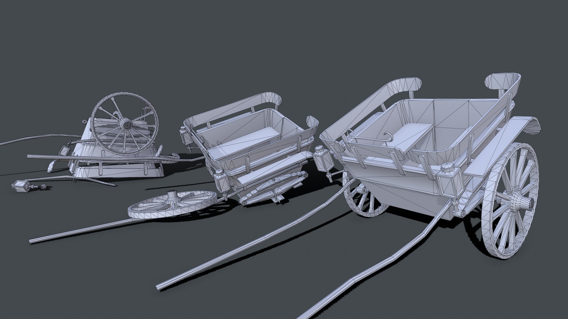 3D Medieval Wagon Low-poly Model - TurboSquid 1847263