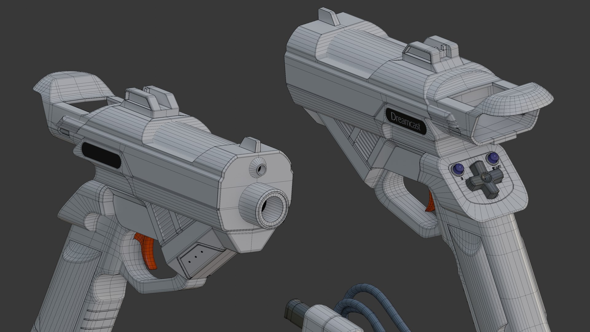 Dreamcast Gun Model - TurboSquid 2255328
