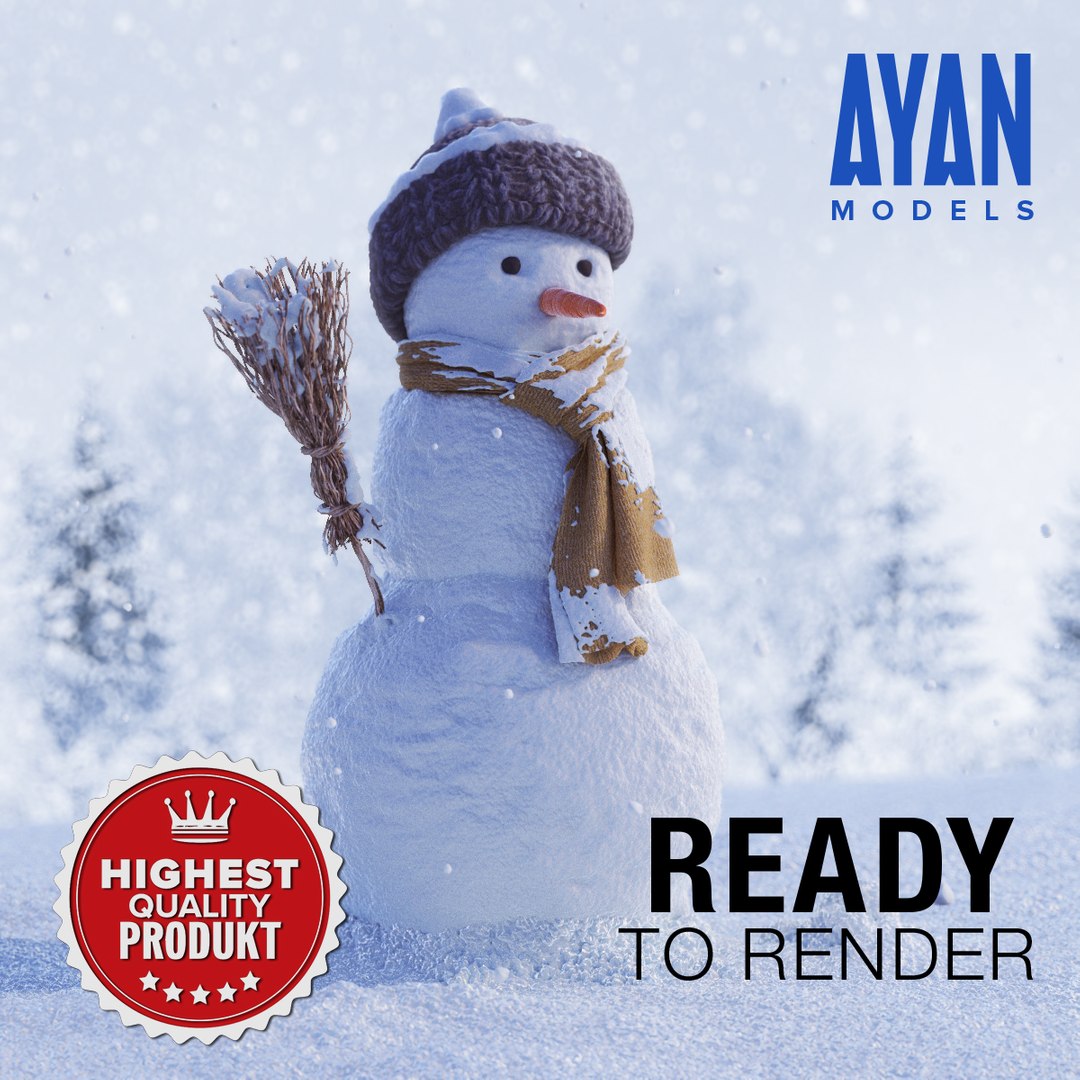 3d snow snowman model