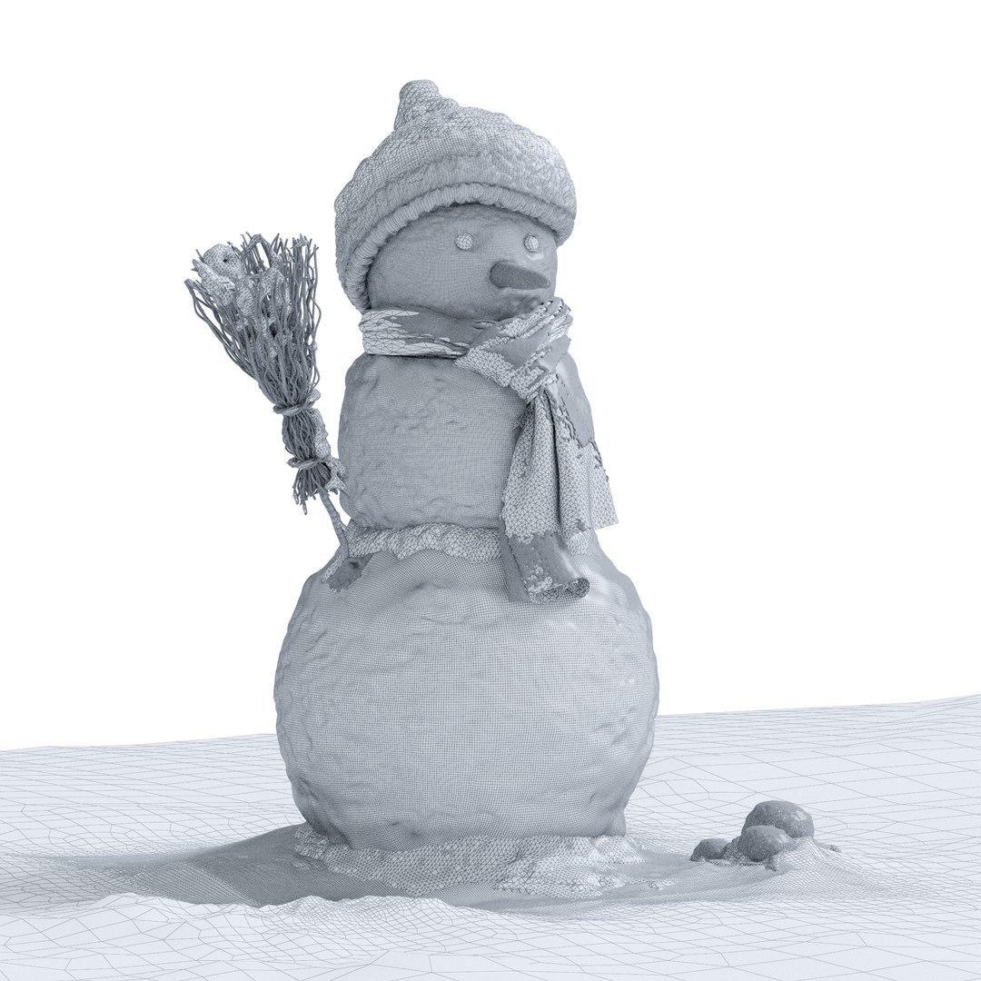 3d snow snowman model
