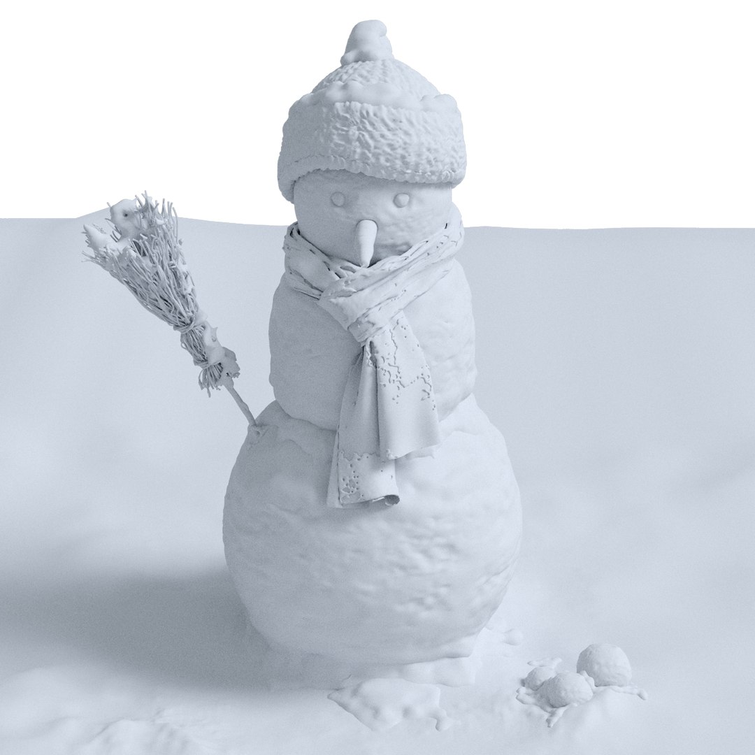 3d snow snowman model