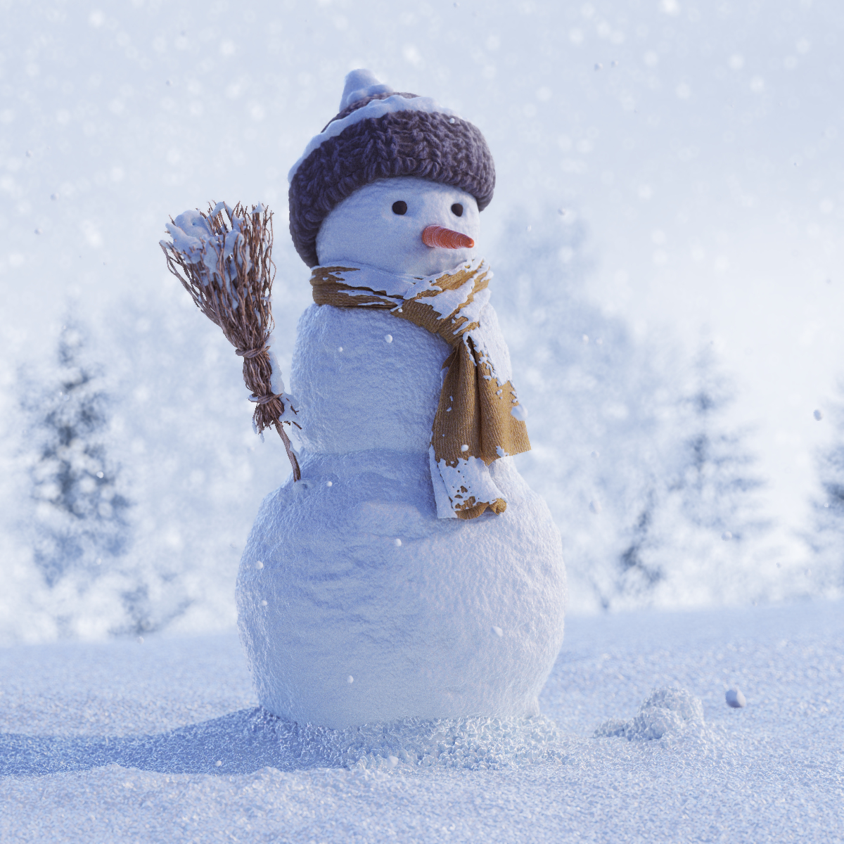3d snow snowman model