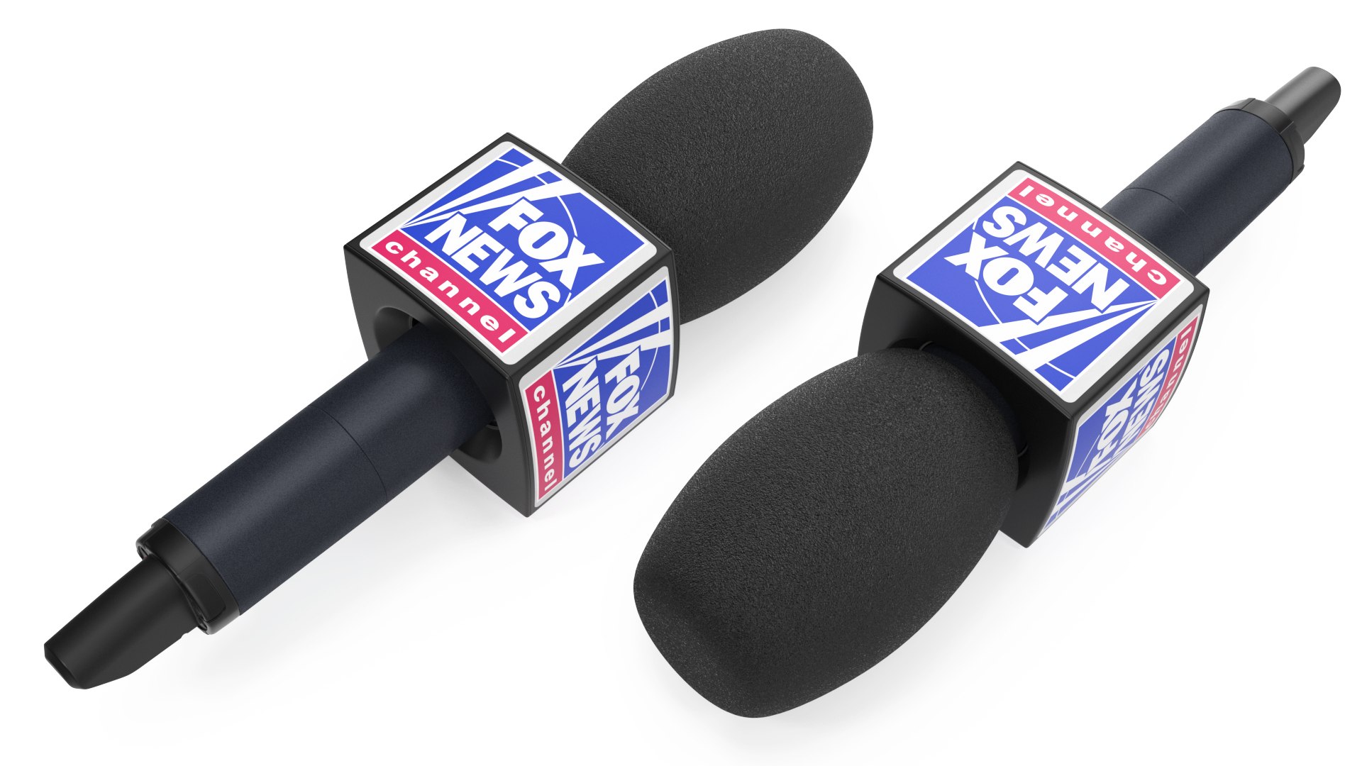 3D Fox News Reporter Microphone Square - TurboSquid 2169019