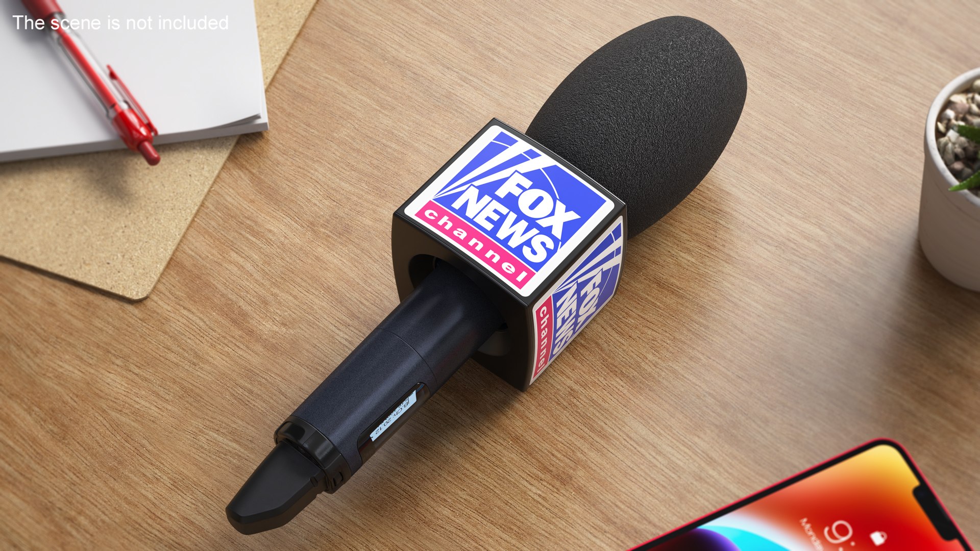 3D Fox News Reporter Microphone Square - TurboSquid 2169019