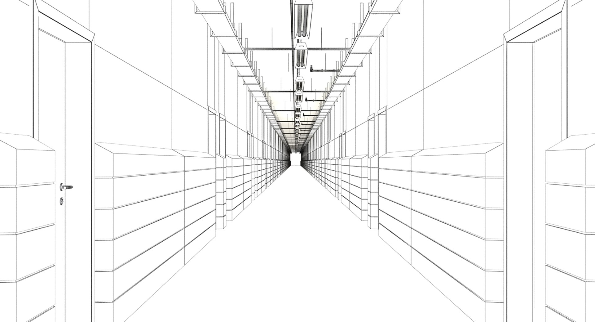 Hallway Realistic 3d Model