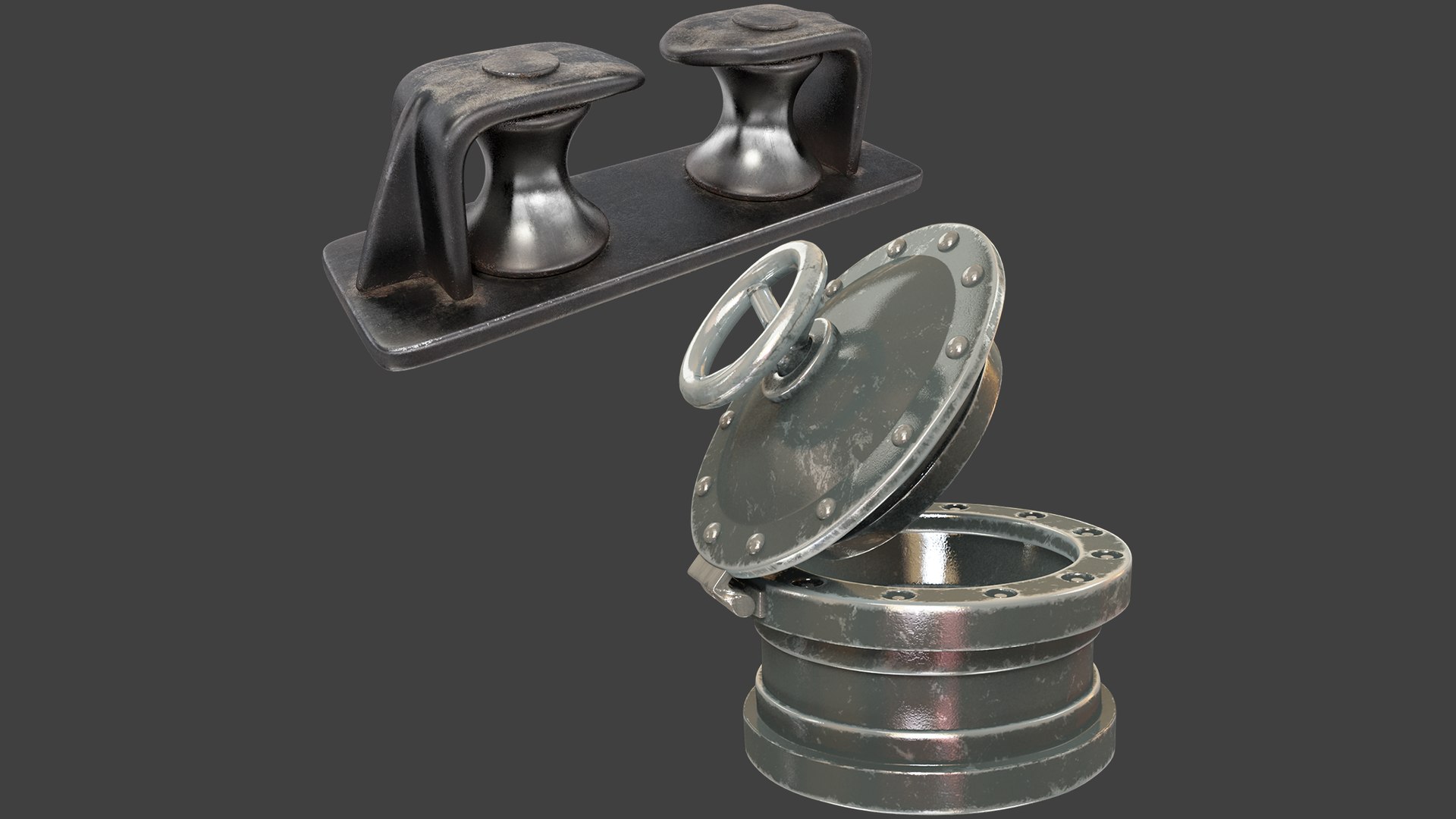 3D Ship Cleat And Hatch Collection V1 Model - TurboSquid 2042442