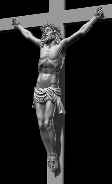 Crucifixion Jesus Christ Statue Crucifix Christian Cross Sculpture3D模型 ...