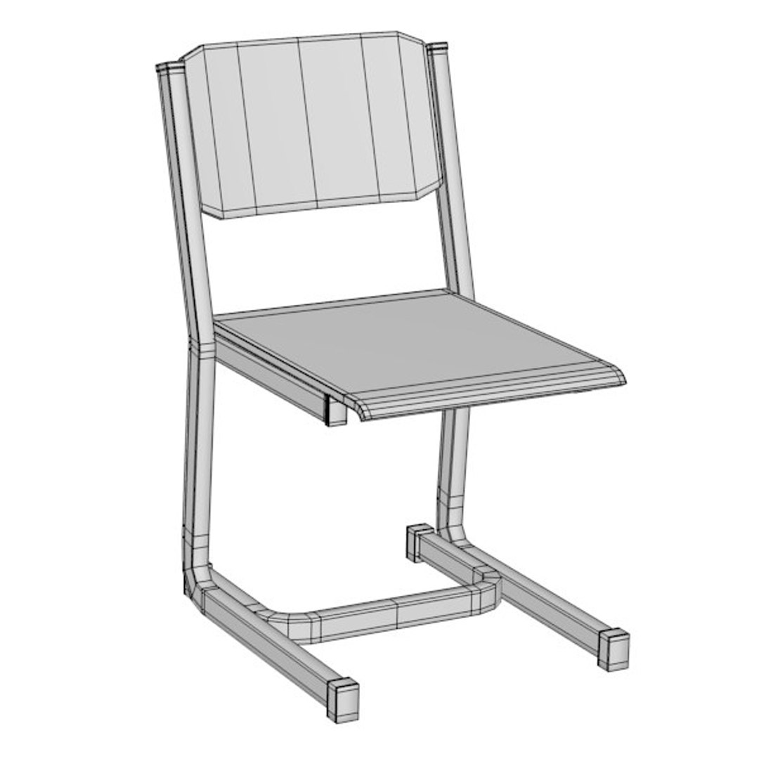 School Chair 3d Model