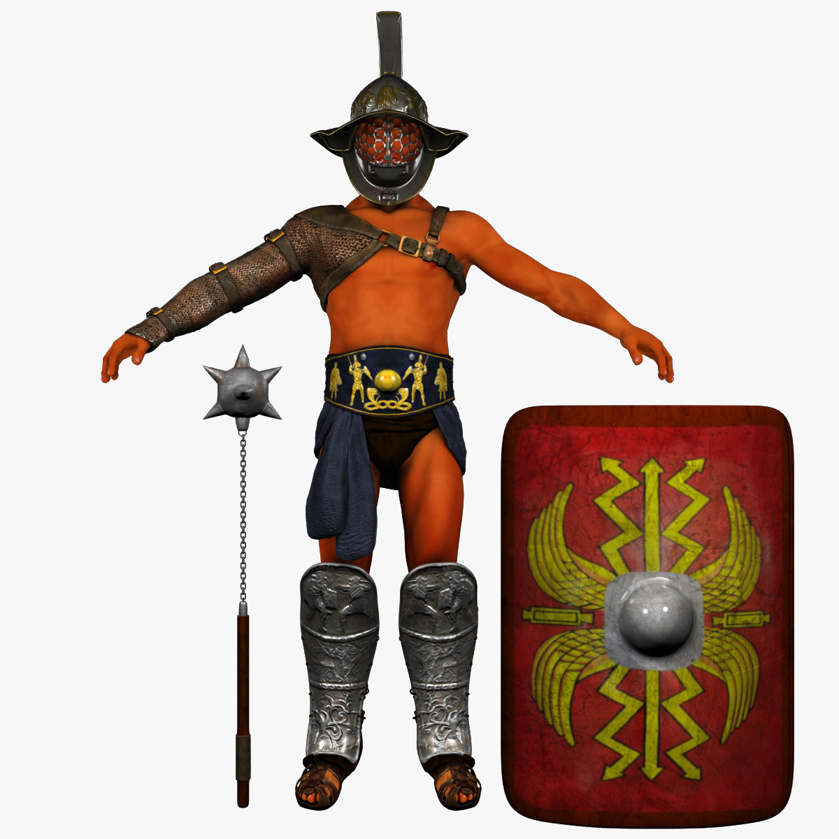 3d model roman gladiator armor set
