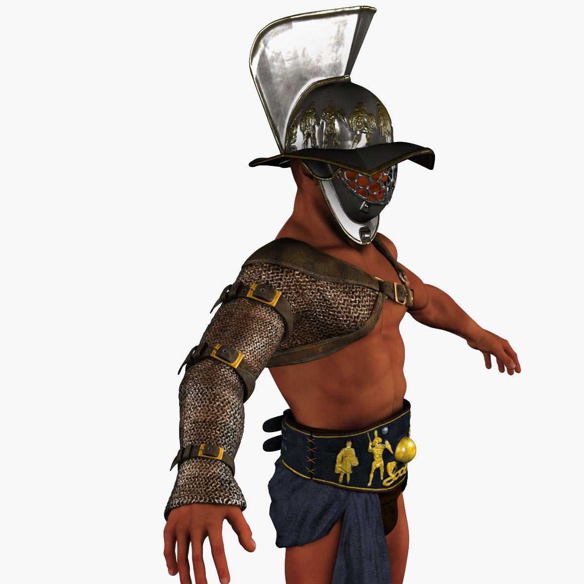 3d model roman gladiator armor set